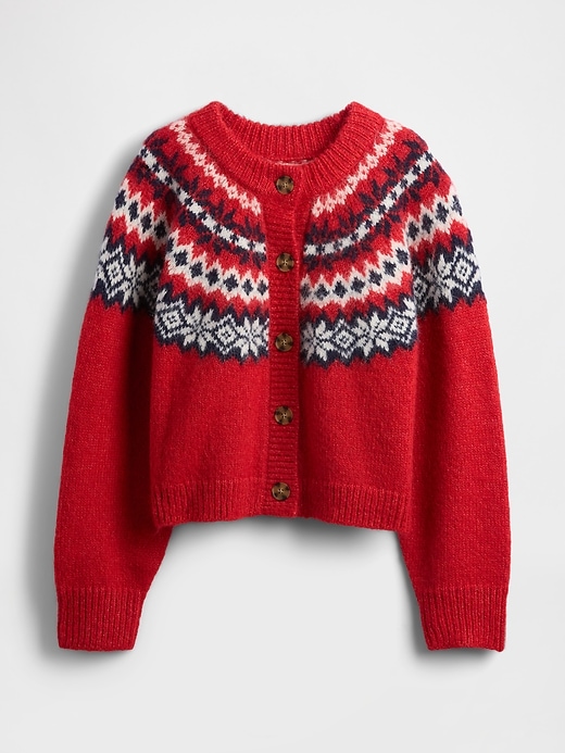Fuzzy Fair Isle Cardigan Sweater | Gap