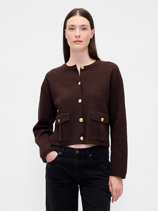 Cotton-Blend Pocket Cardigan Sweater | Gap