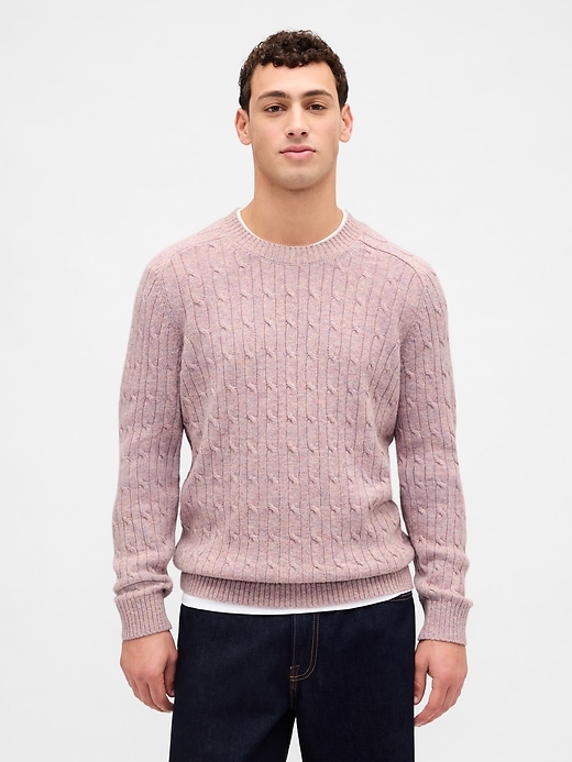 Merino Wool-Blend Cable-Knit Sweater | Gap