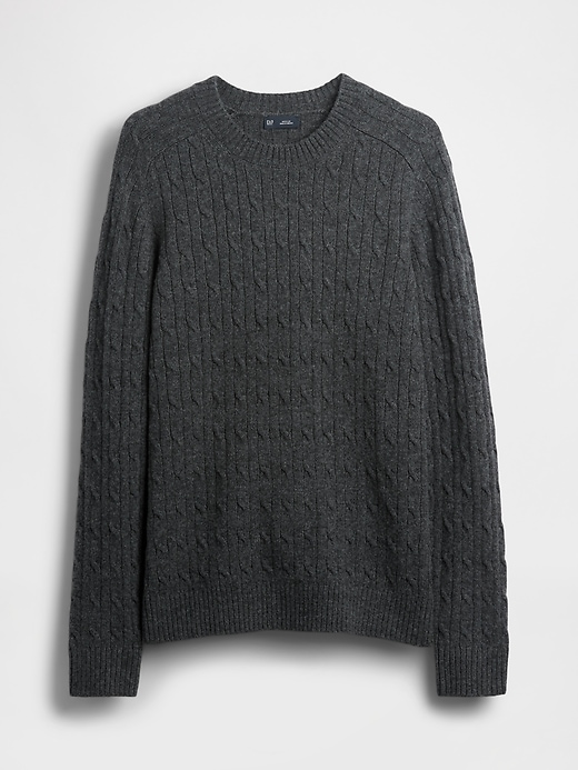 Merino Wool-Blend Cable-Knit Sweater | Gap