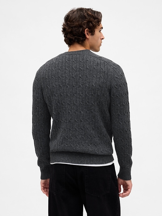 Merino Wool-Blend Cable-Knit Sweater | Gap