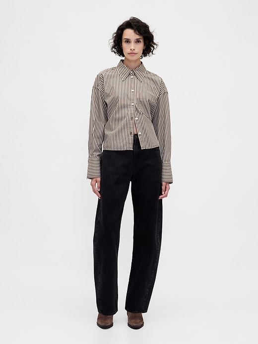 Organic Cotton Straight-Hem Crop Shirt | Gap