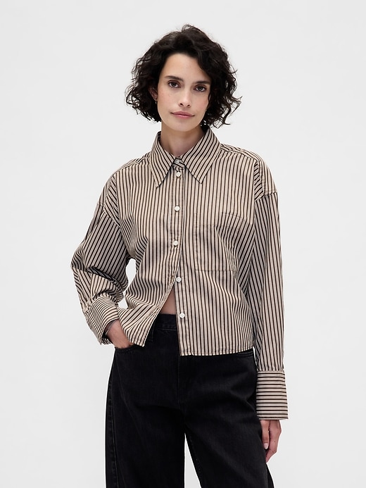 Organic Cotton Straight-Hem Crop Shirt | Gap