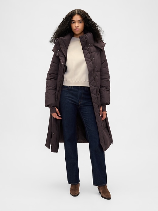 Belted Long Puffer Coat | Gap