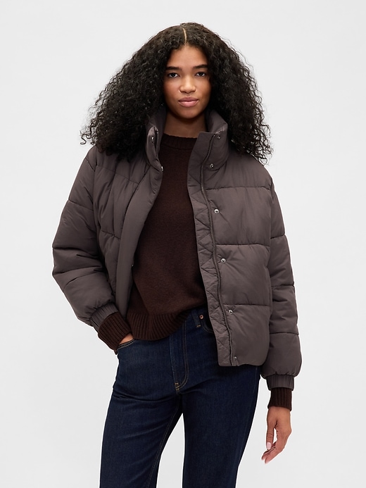 Faux Fur-Trim Puffer Jacket | Gap