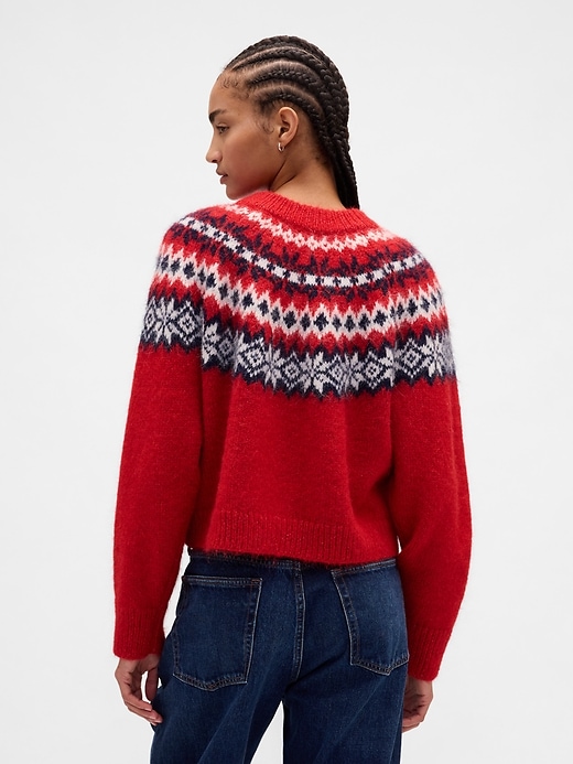 Fuzzy Fair Isle Cardigan Sweater | Gap