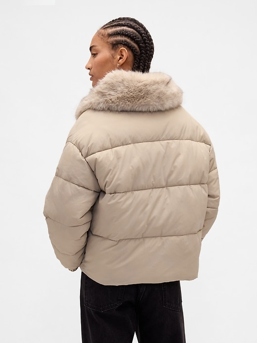 Faux Fur-Trim Puffer Jacket | Gap