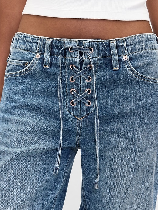 Low Rise Lace-Up '90s Loose Jeans | Gap