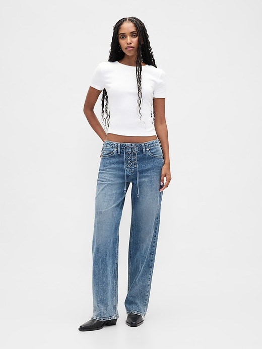 Low Rise Lace-Up '90s Loose Jeans | Gap