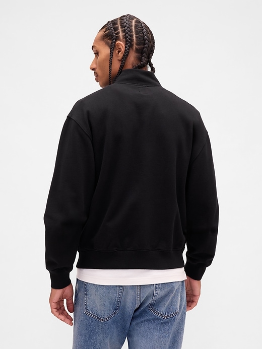 Heavyweight Oversized Logo Quarter-Zip Pullover | Gap
