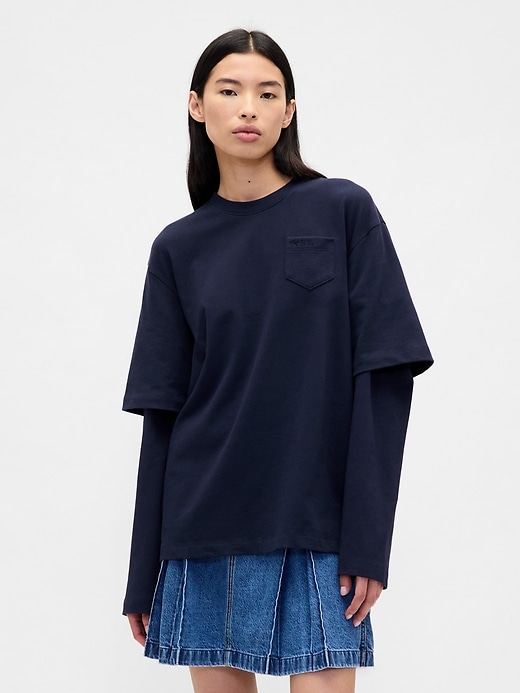 Gap × Sandy Liang Adult Heavyweight Organic Cotton Layered T-Shirt | Gap