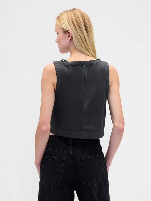 Jewel-Neck Shell Tank Top | Gap