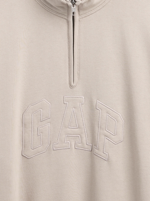 Heavyweight Oversized Logo Quarter-Zip Pullover | Gap
