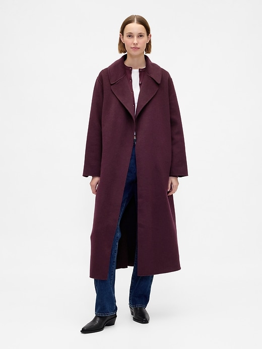 Wool-Blend Wrap Coat | Gap