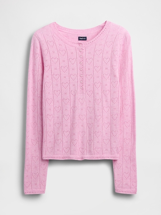 Lightweight CashSoft Pointelle Heart PJ Top | Gap