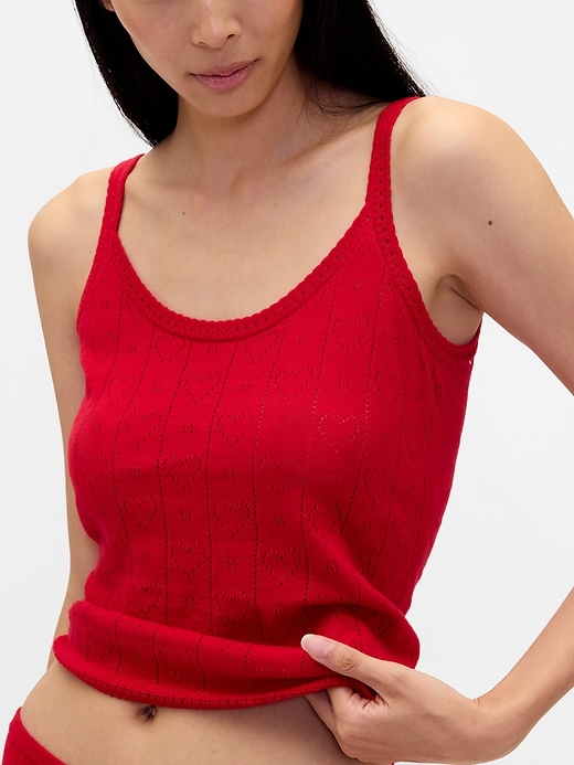 Lightweight CashSoft Pointelle Heart PJ Tank Top | Gap