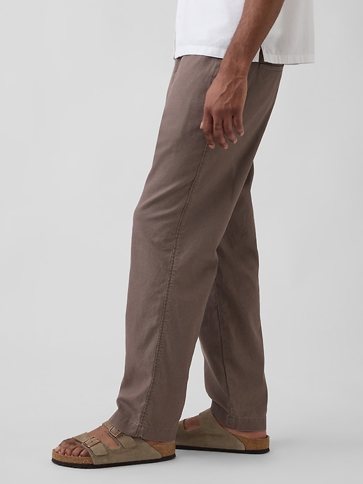 Linen-Cotton Relaxed Taper Pants | Gap